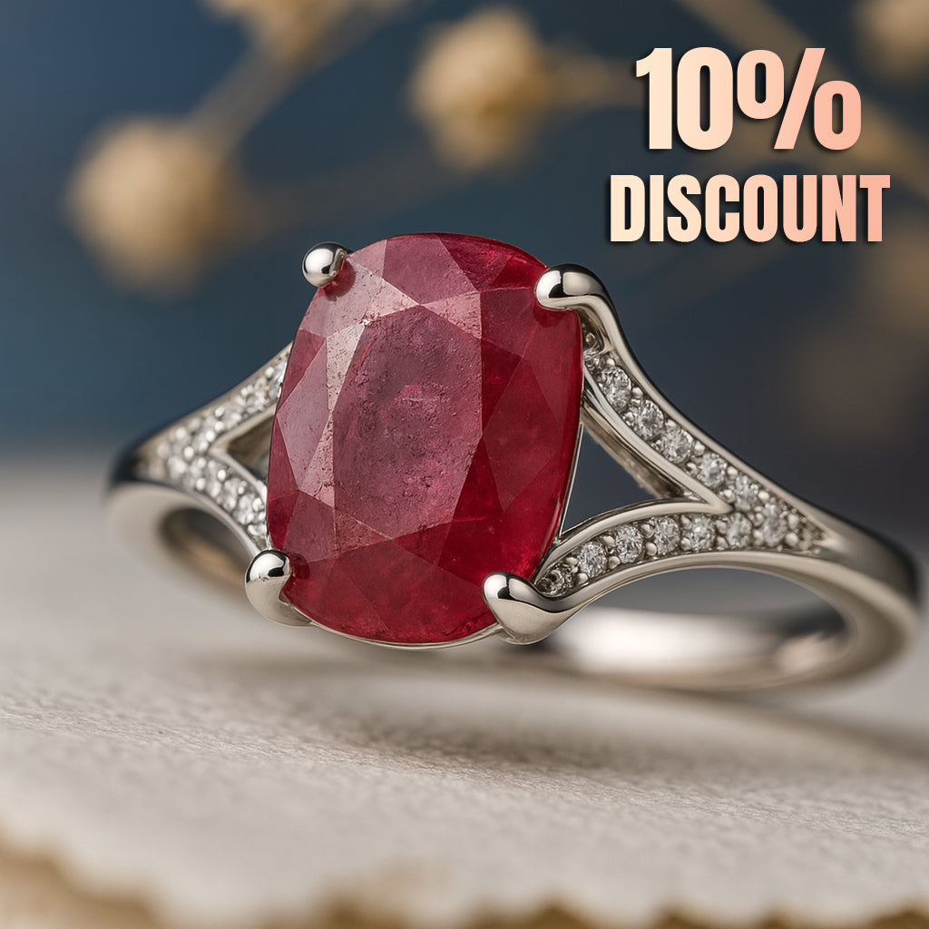 Natural Ruby 10 Carat Grade 1 (Masterpiece) in Silver Ring – Astrogems Limited