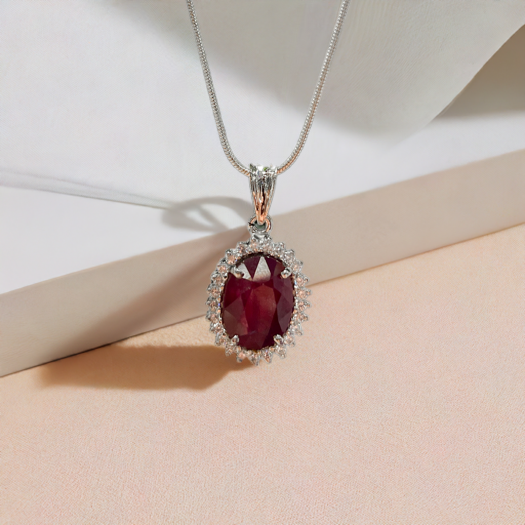 Natural Ruby in Silver Locket | 10 Carats, Grade 1 Gemstone – Astrogems Limited