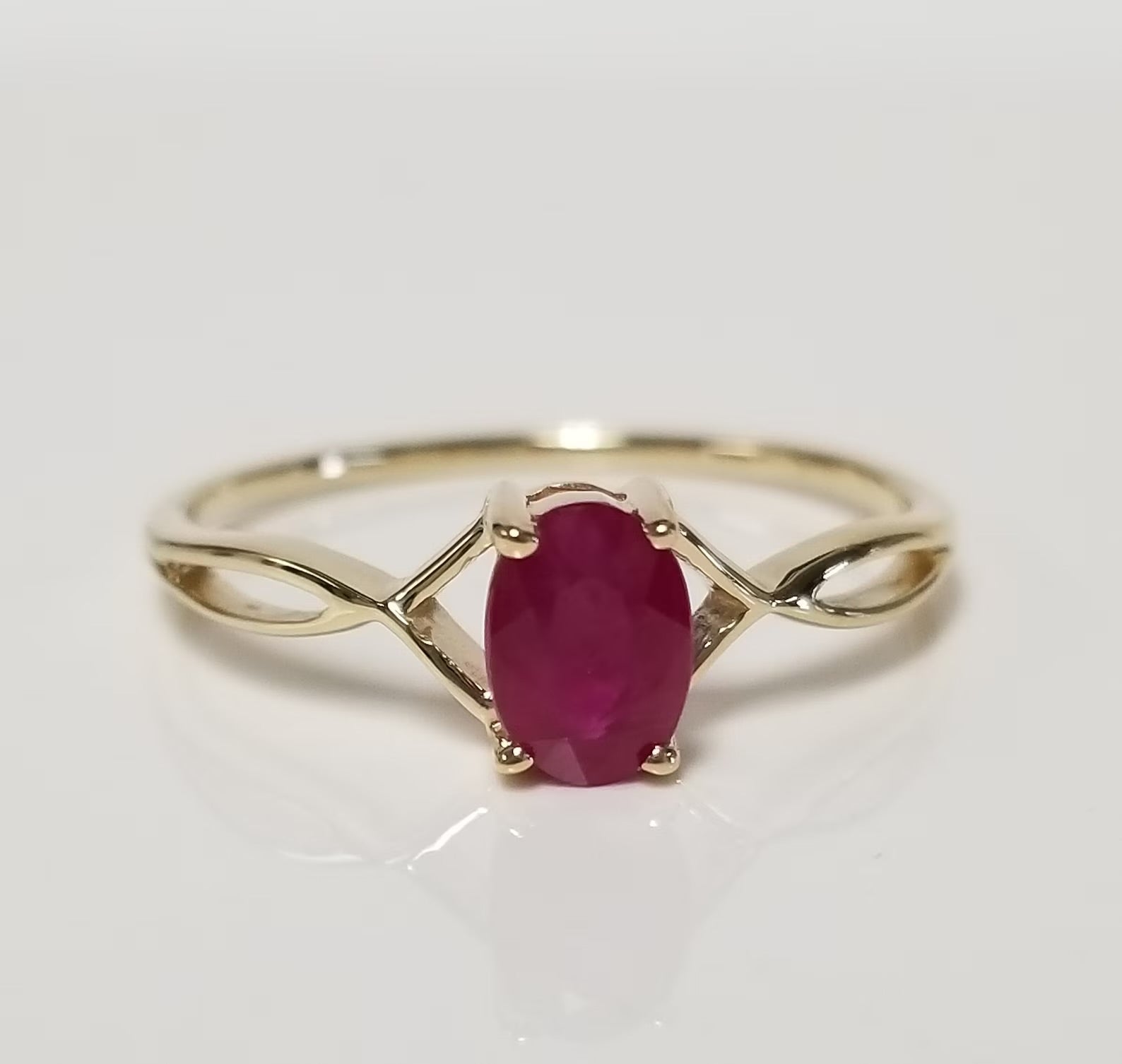 Natural Ruby Ring ( Grade 1 ) silver with yellow gold coating, – Astrogems Limited