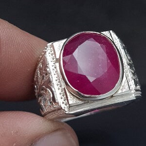 Buy 10 Carats Ruby Silver Ring (Grade 1) – Astrogems Limited