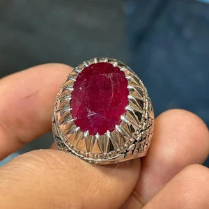 12 Carat Natural (Grade 1) Ruby Ring – Origin: Kashmir – Astrogems Limited