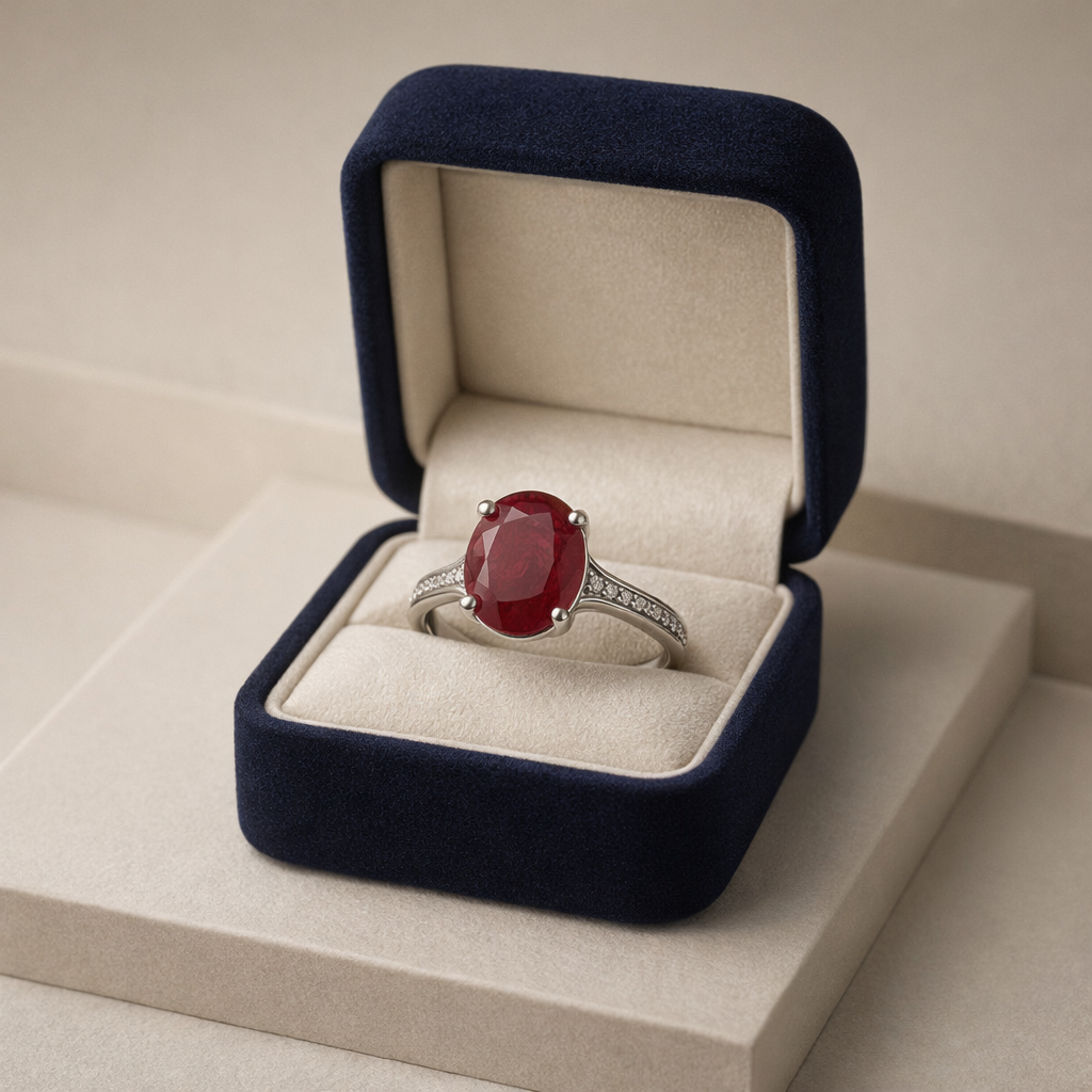 Natural Ruby 10 carat Grade 1 in Silver Ring – Astrogems Limited